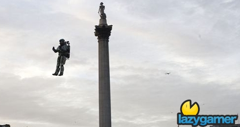 Jetpack Spartans invade Trafalgar Square