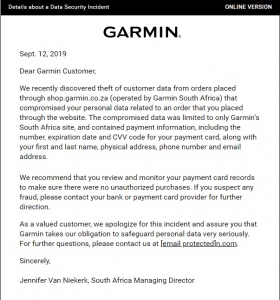 Garmin South Africa hacked, personal details including card and CVV ...