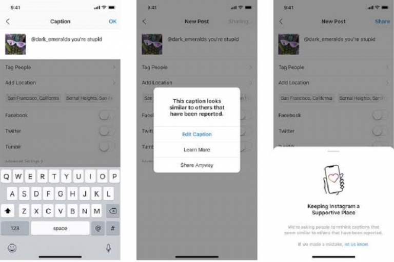 Instagram to start warning people before they post offensive captions
