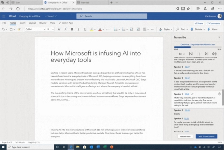 MS Word launches new transcribe feature, much to the relief of ...