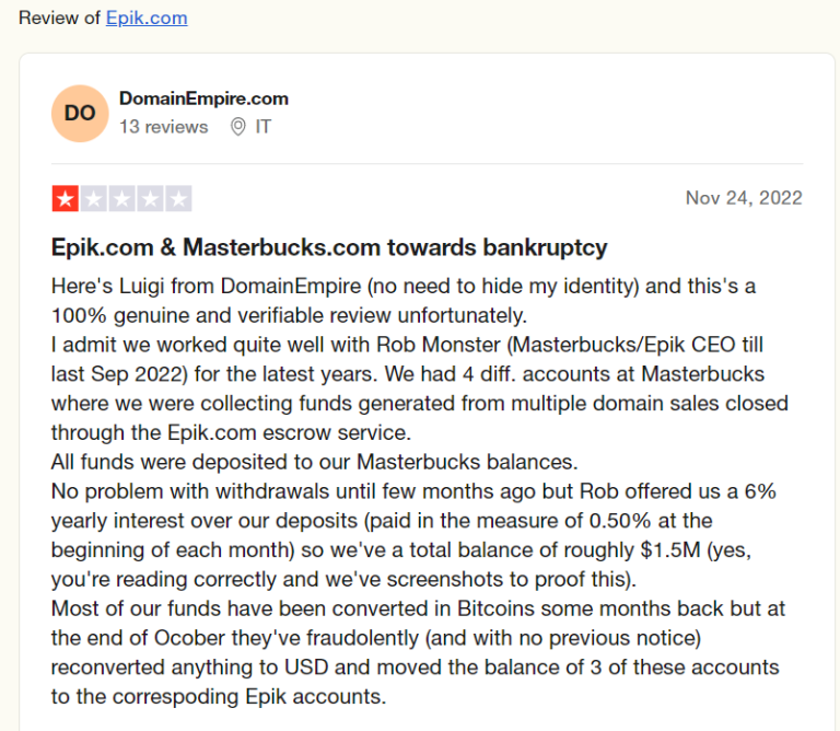 Epik Domain Transfer - Why You Shouldn't Transfer Your Domains to Epik...