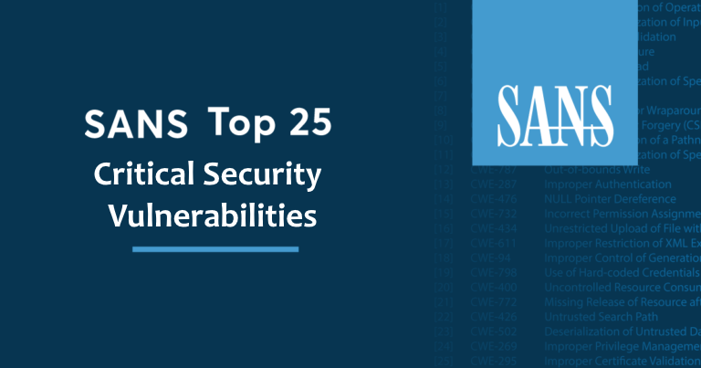 Protect Your Site with SANS CWE Top 25 Vulnerability Insights