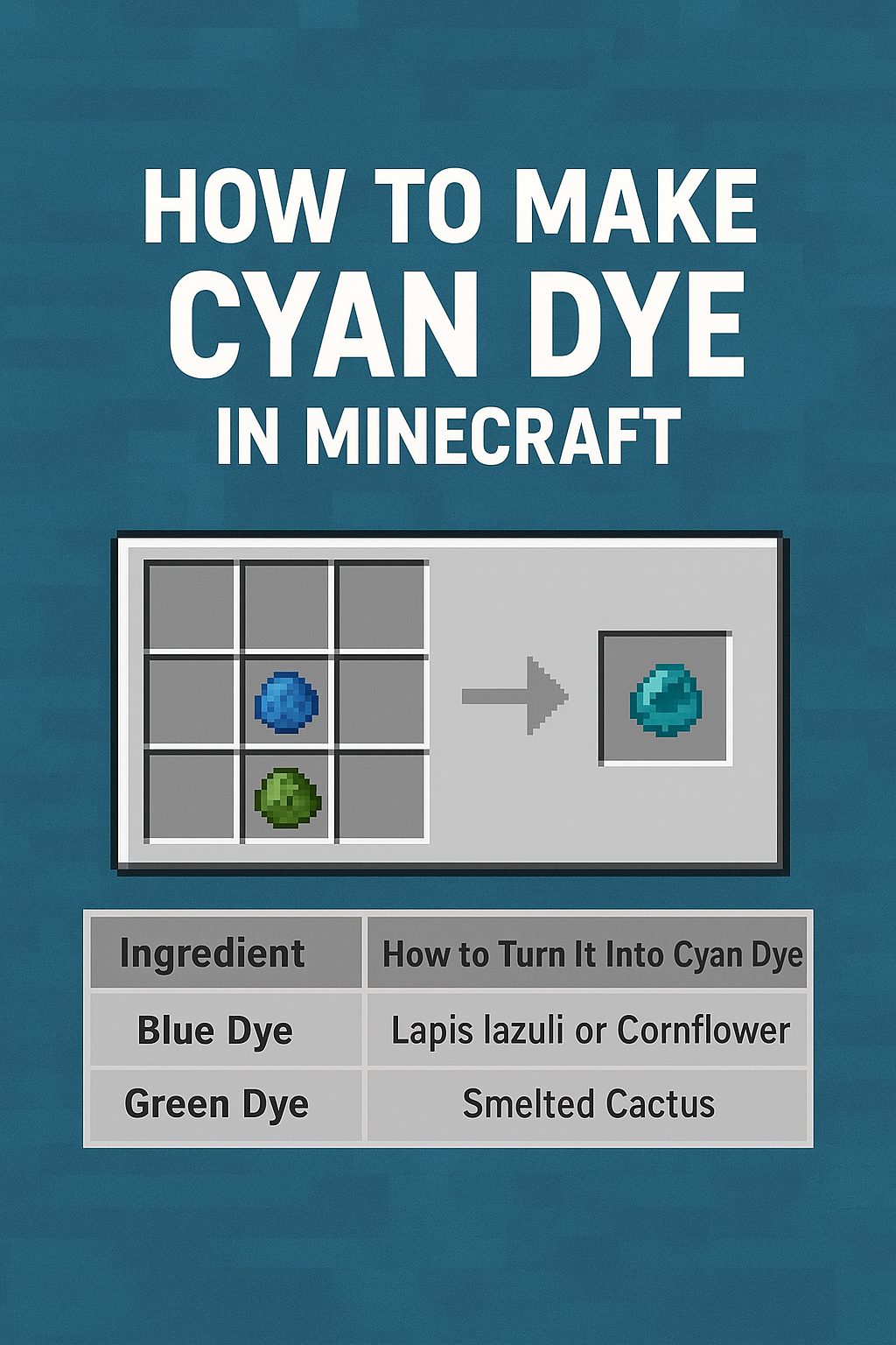How to Make Cyan Dye in Minecraft: The Cool Guide