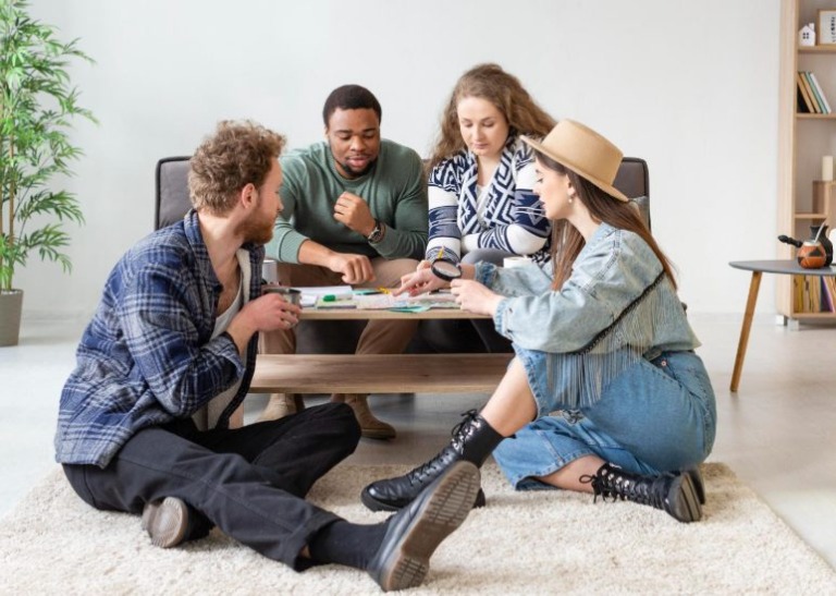 people playing a game