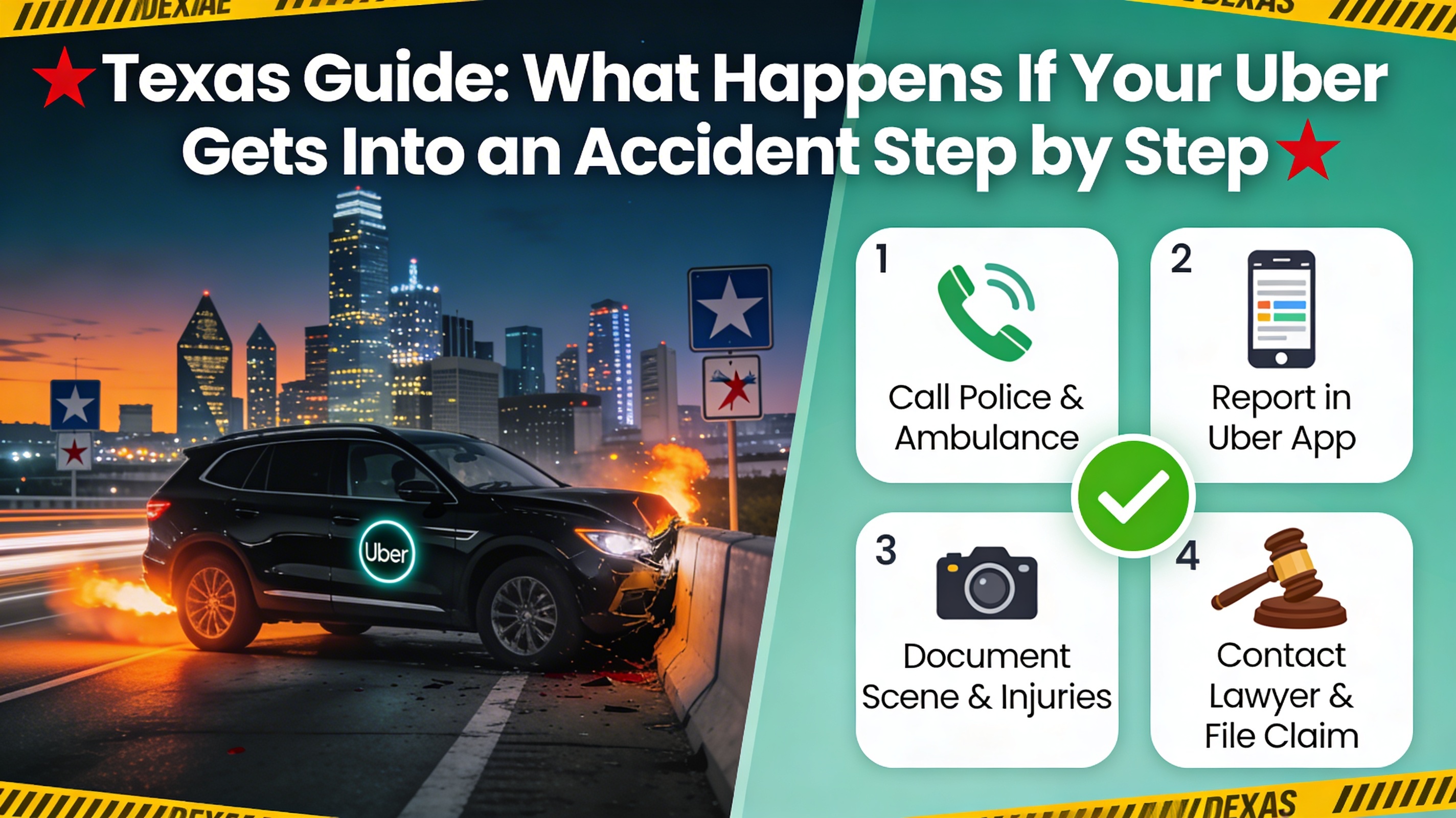 Texas Guide: What Happens If Your Uber Gets Into an Accident Step by Step