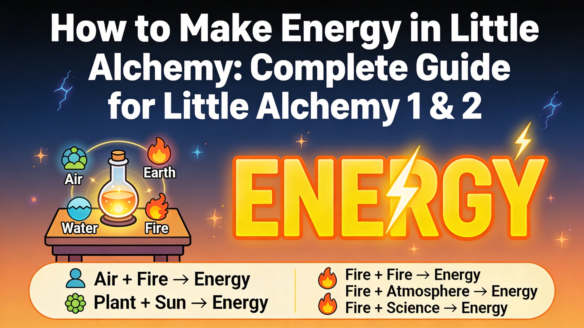 How to Make Energy in Little Alchemy 1 and 2: Complete Guide
