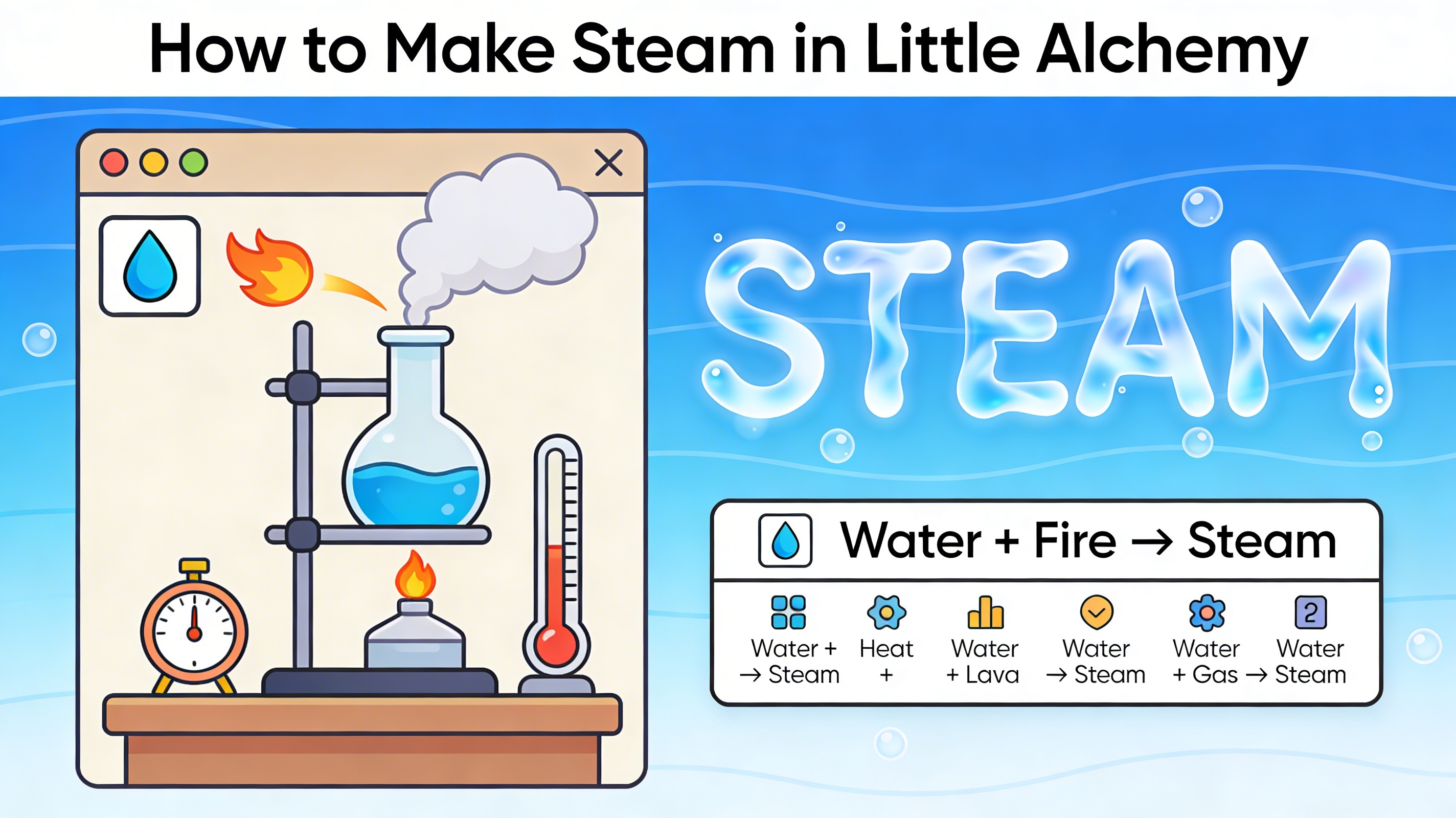How to Create Steam in Little Alchemy 1 and 2 - Quick Guide